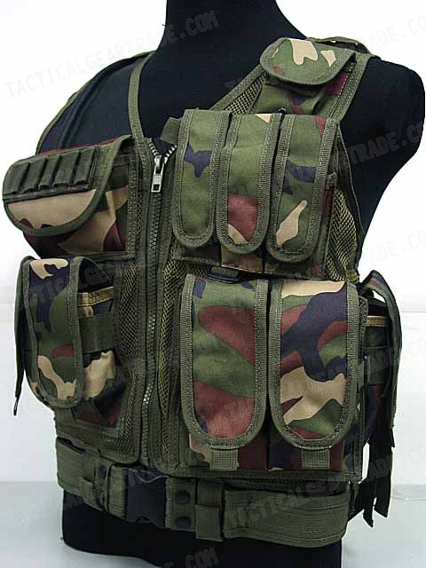 Deluxe Airsoft Tactical Combat Mesh Vest Camo Woodland for $41.99