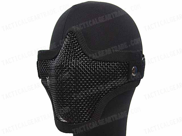 Deluxe Stalker Type Half Face Metal Mesh Protector Mask Black for $12.59