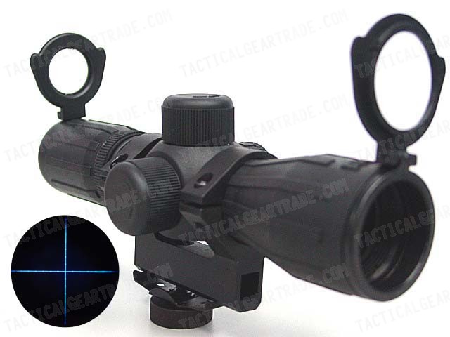 4x30 Blue Illuminated Carry Handle Rubber Rifle Scope for $47.24