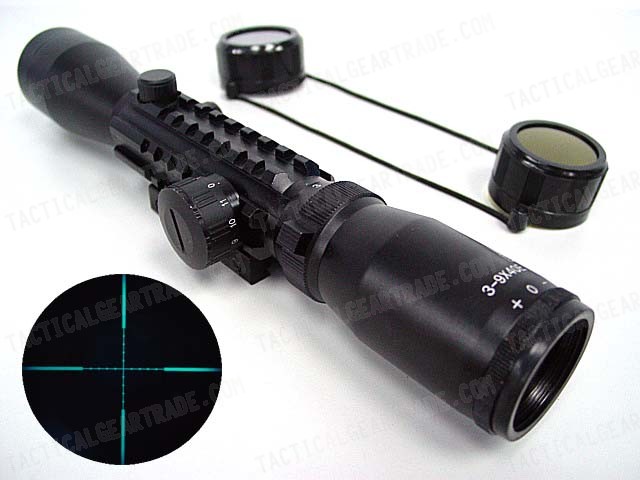 3-9x40 Blue Illuminated Mil-Dot Tri-rail Rifle Scope for $39.89