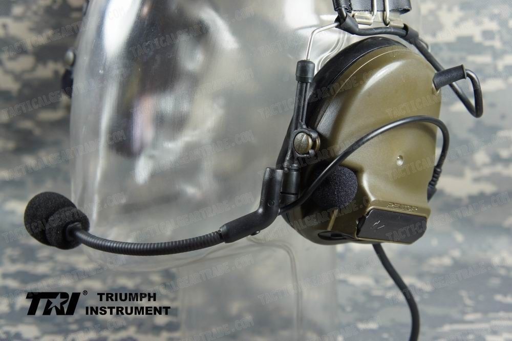 TRI COMTAC III Single Com Noise Reduction Headset (OD) For TRI / Mil ...